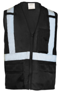Ironwear® 1284-BKZ-RD Economy Black Multi-Pocket Reflective