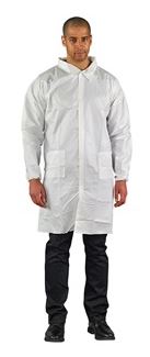 Microporous WBP Disposable Lab Coats with Elastic Wrists, Sn