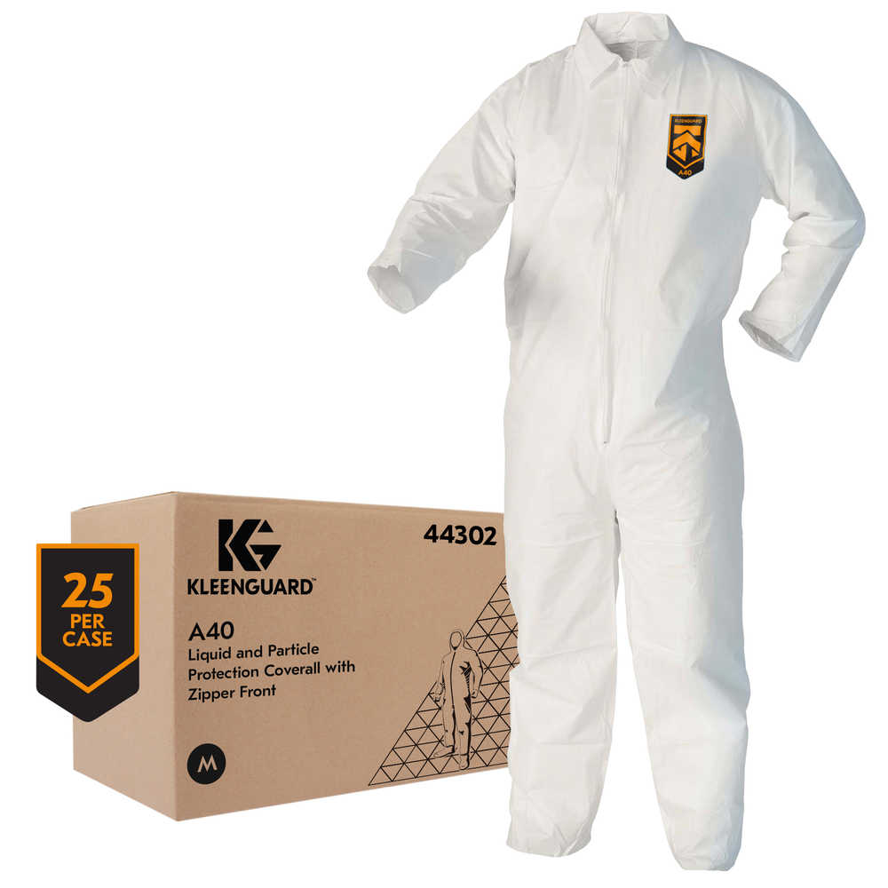KleenGuard XP Coveralls, Zipper Front, Open Wrists & Ankles,