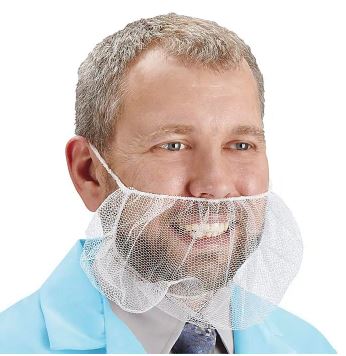 Beard Restraint Nylon Ltwt Invis, White, Cellucap Franklin C