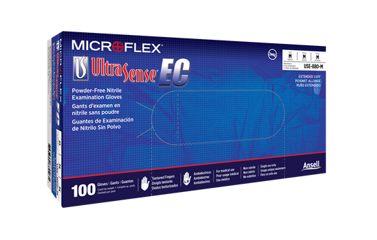 Microflex® USE-880 UltraSense® EC Nitrile Gloves, Powder-Fre