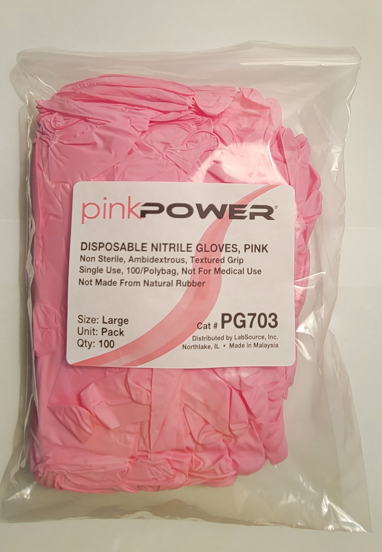 Pink Power Pink Nitrile Gloves | LabSource