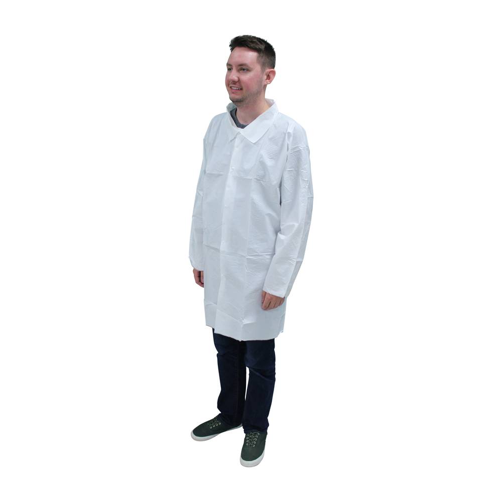 ProMax Lab Coats, Snap Front, No Pockets, Elastic Wrists, Wh